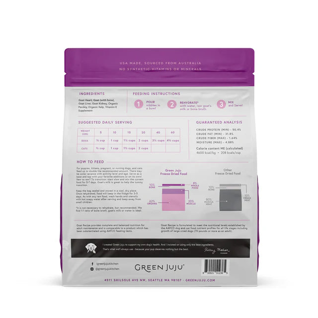 Green Juju LID Freeze-Dried Raw Goat Recipe for Dogs & Cats ...
