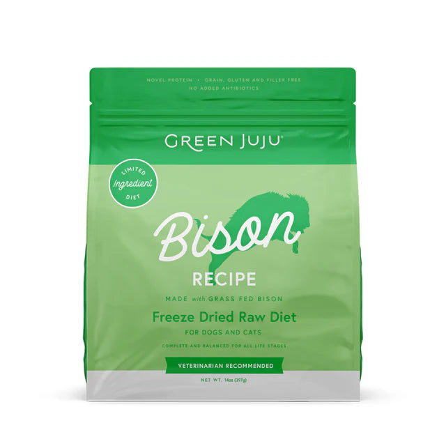 Green Juju LID Freeze-Dried Raw Bison Recipe for Dogs & Cats ...