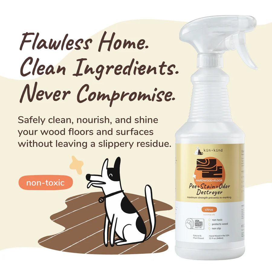 Kin + Kind Pee, Stain & Odor Destroyer Hardwood Cleaner - Incredible Pets