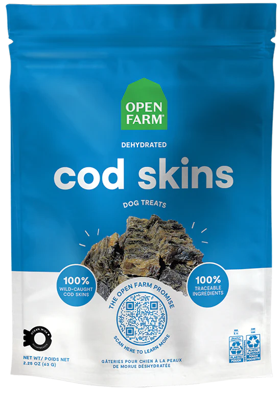Open Farm Dehydrated Cod Skins Dog Treats