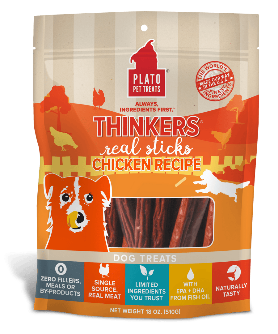 Plato Hundur's Thinkers Chicken Meat Stick Dog Treats - Incredible Pets