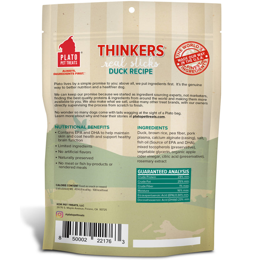 Plato Hundur's Thinkers Duck Meat Stick Dog Treats - Incredible Pets