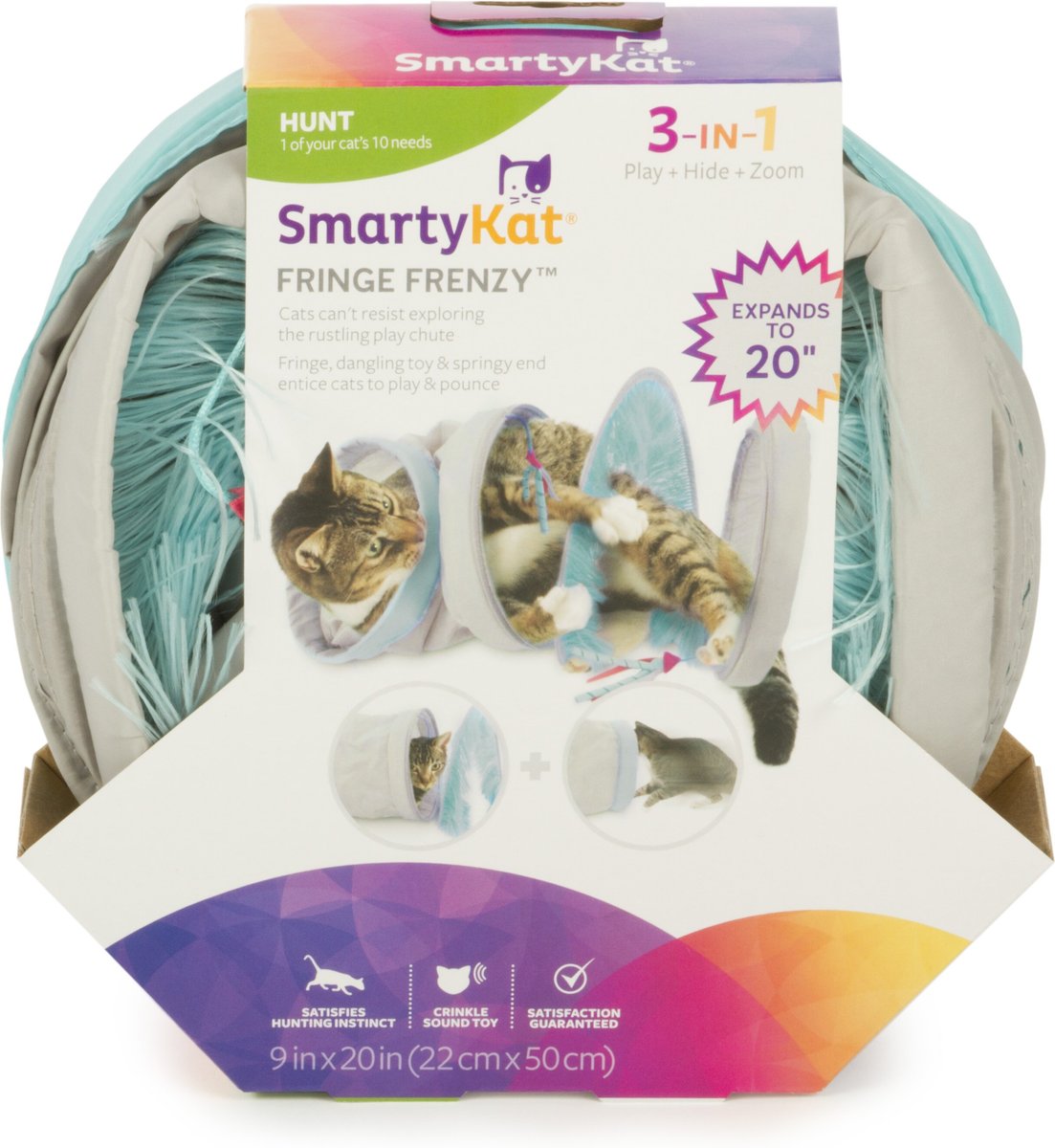 SmartyKat Fringe Frenzy Cat Activity Tunnel - Incredible Pets